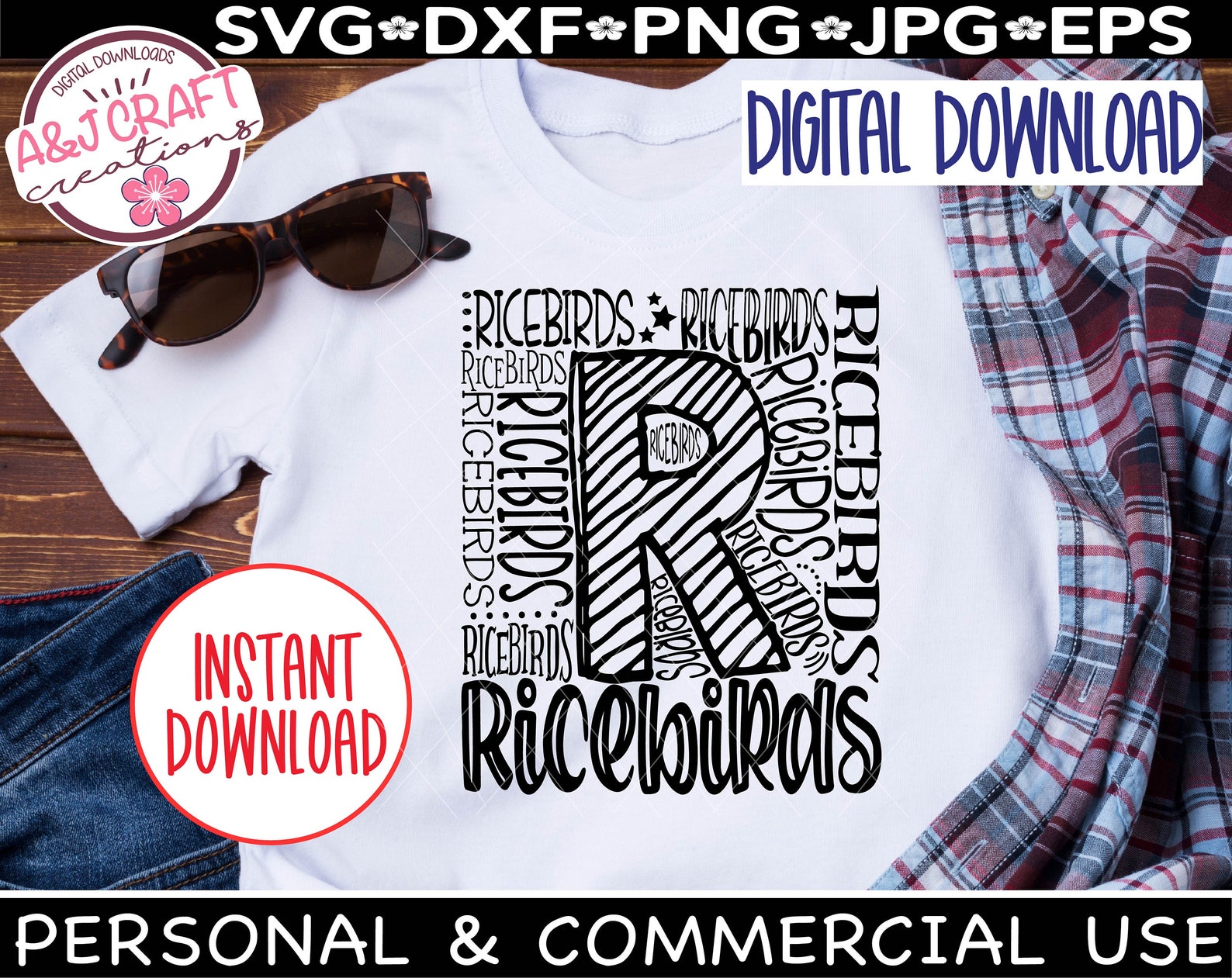 RICEBIRDS Typography SVG, Ricebirds Football Svg, Ricebirds Fan Png ...