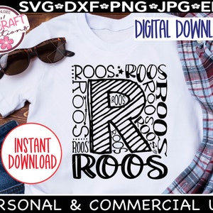 ROOS SVG, Roos Typography, School Spirit Shirt Svg, Roos Baseball Svg ...