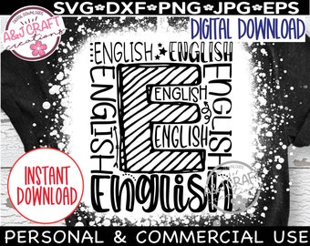 English SVG, English Png, English Teacher Svg, English Sublimation ...