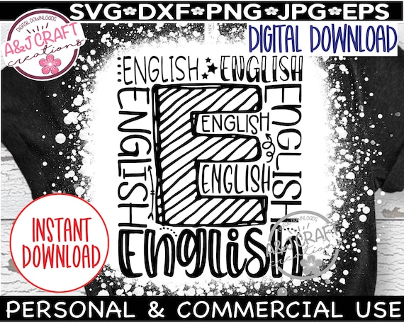 English SVG English Typography Svg English Teacher Svg - Etsy