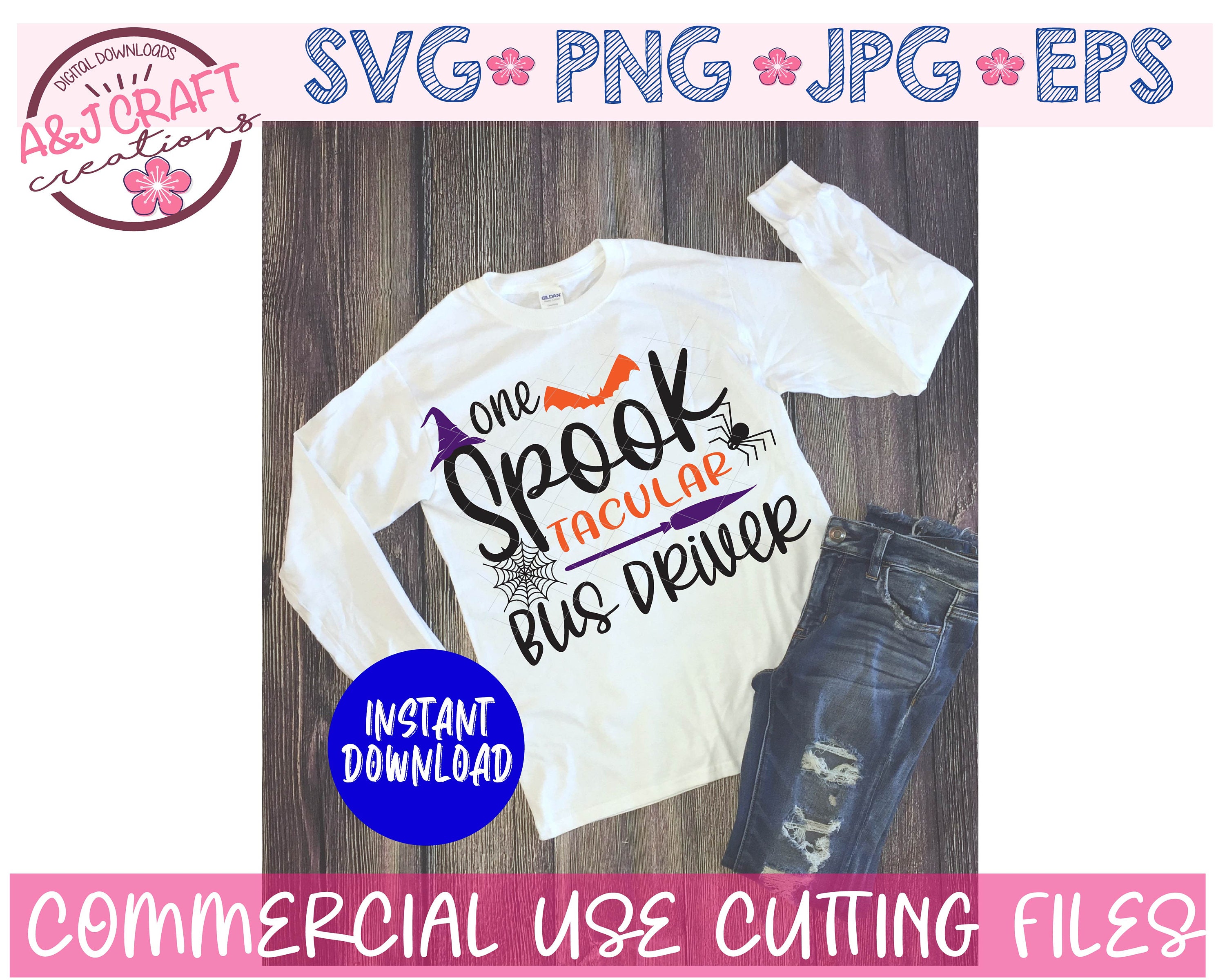 One Spooktacular Bus Driver SVG File PNG Spooky Svg | Etsy
