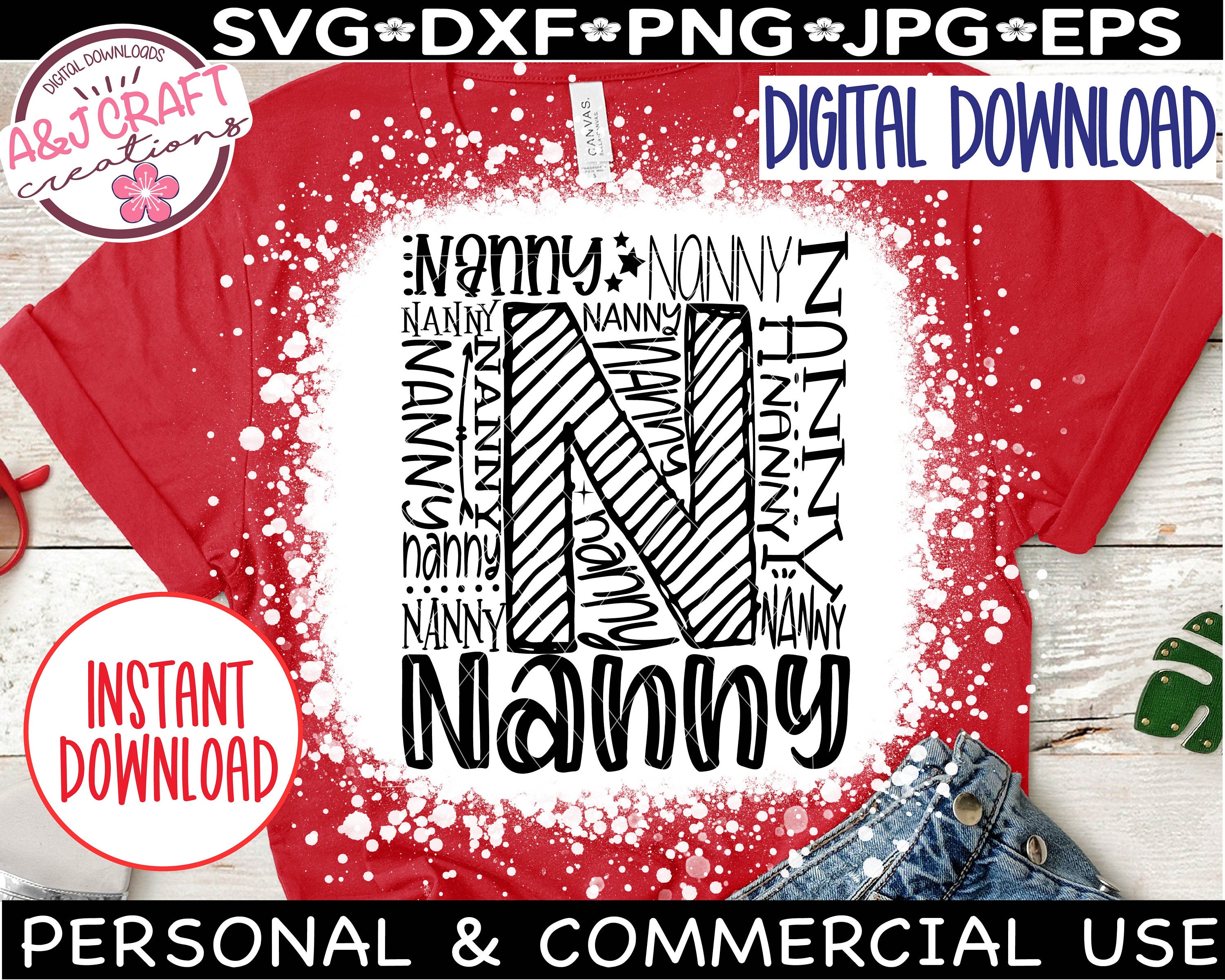 Nanny Shirt SVG Nanny Svg Nanny Png Typography Svg Blessed - Etsy