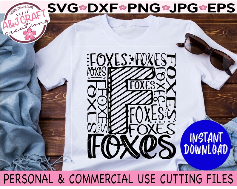 FOXES Typography SVG Foxes Football Svg Foxes Fan Png | Etsy