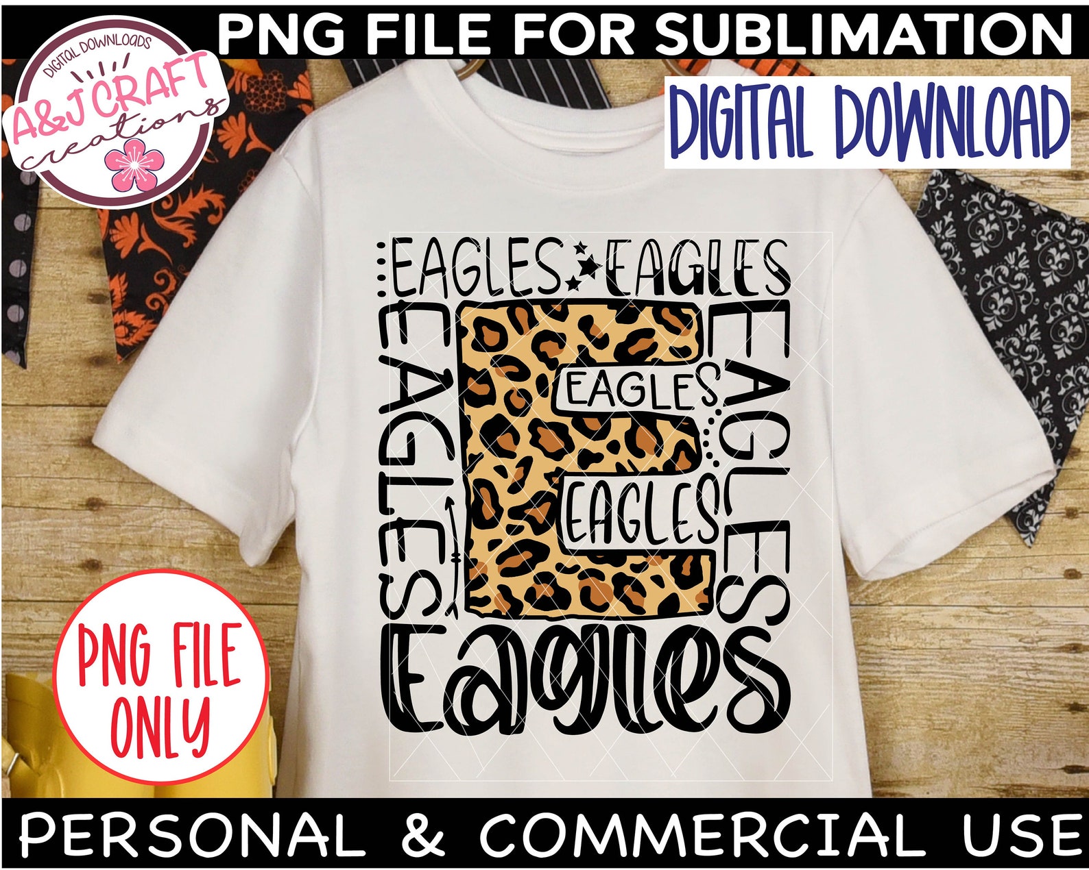 EAGLES Leopard Print PNG Eagles Sublimation Design Eagles - Etsy