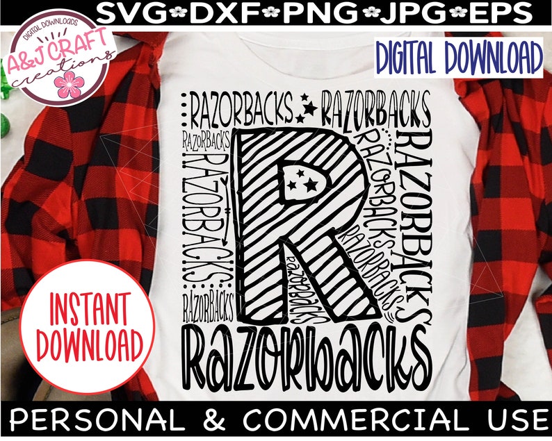 RAZORBACKS SVG, Razorback Typography Svg, Razorback Sublimation ...