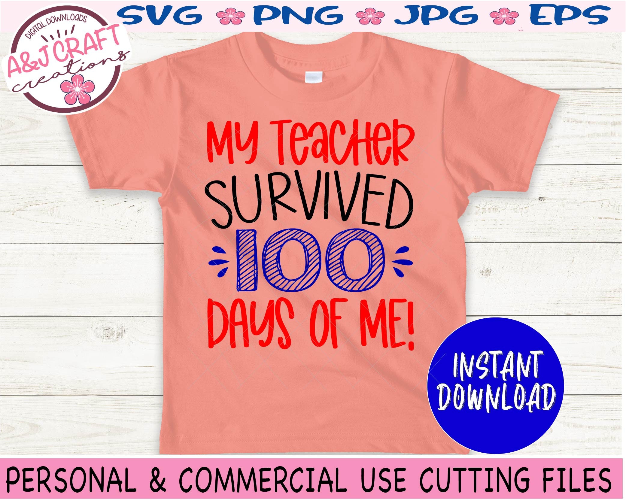 My Teacher Survived 100 days of me svg 100 Days School svg | Etsy