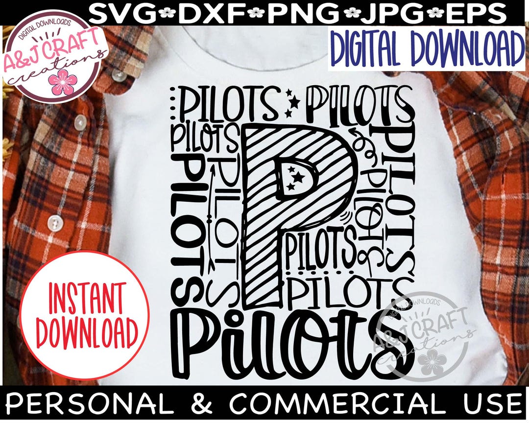 Pilots SVG, Pilots Typography, Pilots Football Svg, Pilots School ...