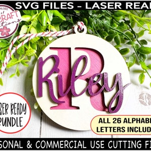 Family Name Ornament SVG Bundle, Child Name Ornament Svg, Teacher Name ...