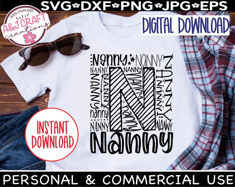 Nanny Shirt SVG Nanny Svg Nanny Png Typography Svg Blessed - Etsy