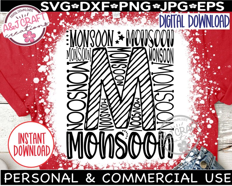 Monsoon SVG, Monsoon Football Svg, Monsoon Baseball, Typography Svg ...