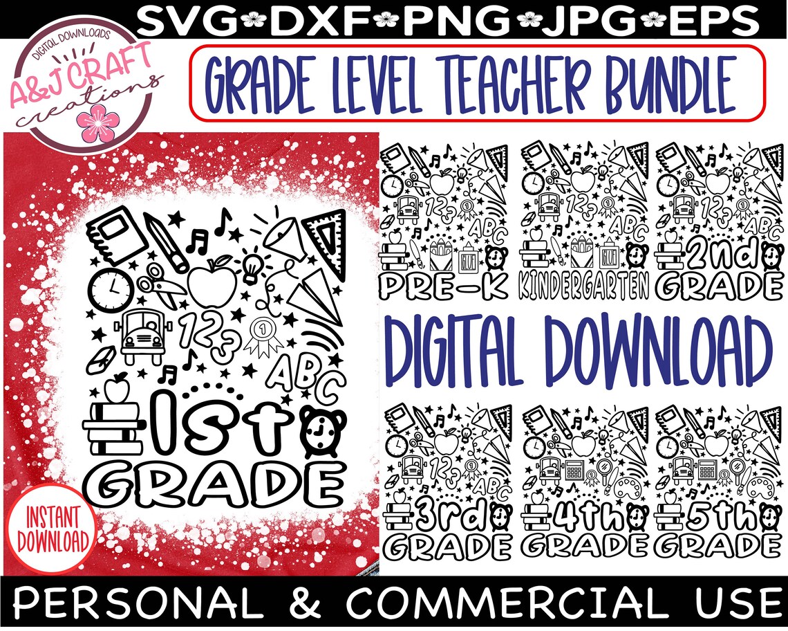 Grade Level Teacher Bundle Svg 1st Grade Svg 2nd Grade Svg - Etsy