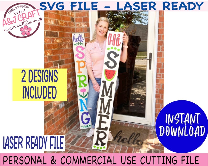 Spring and Summer Porch Signs SVG Digital Download Double - Etsy