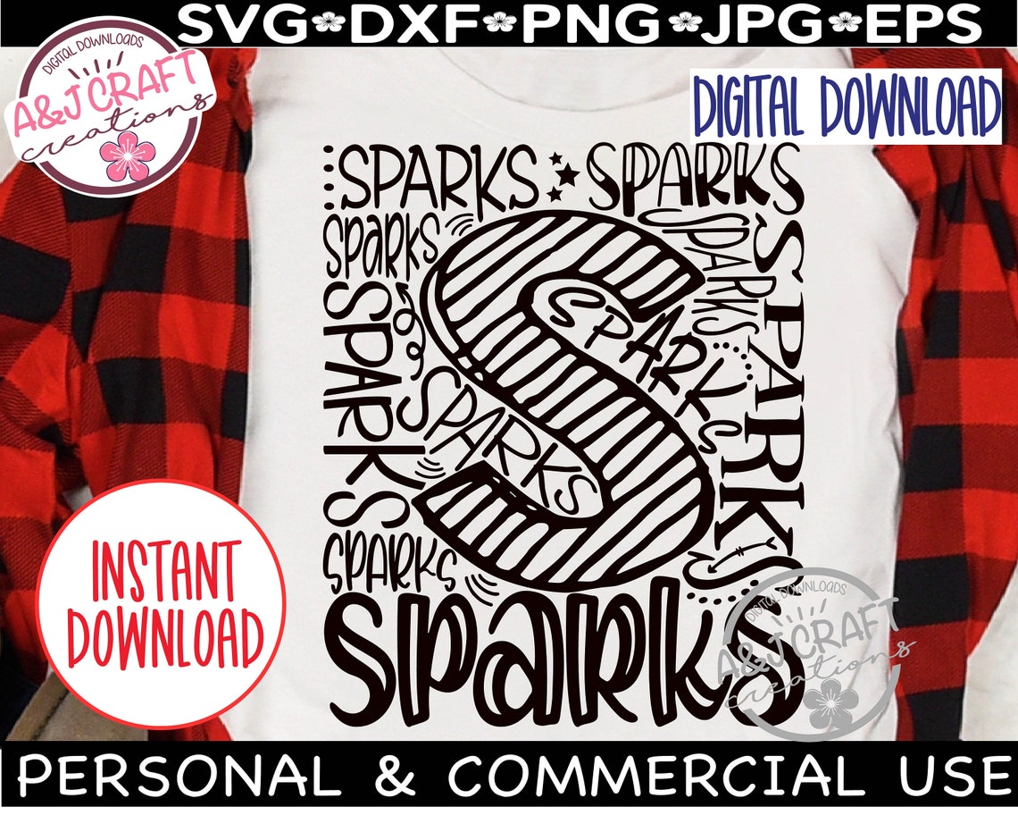 Sparks SVG, Sparks Typography, Sparks Mascot Svg, Sparks Baseball Svg ...