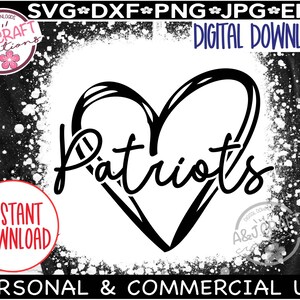 Patriots Heart SVG, Patriots Football Svg, Patriots Typography ...