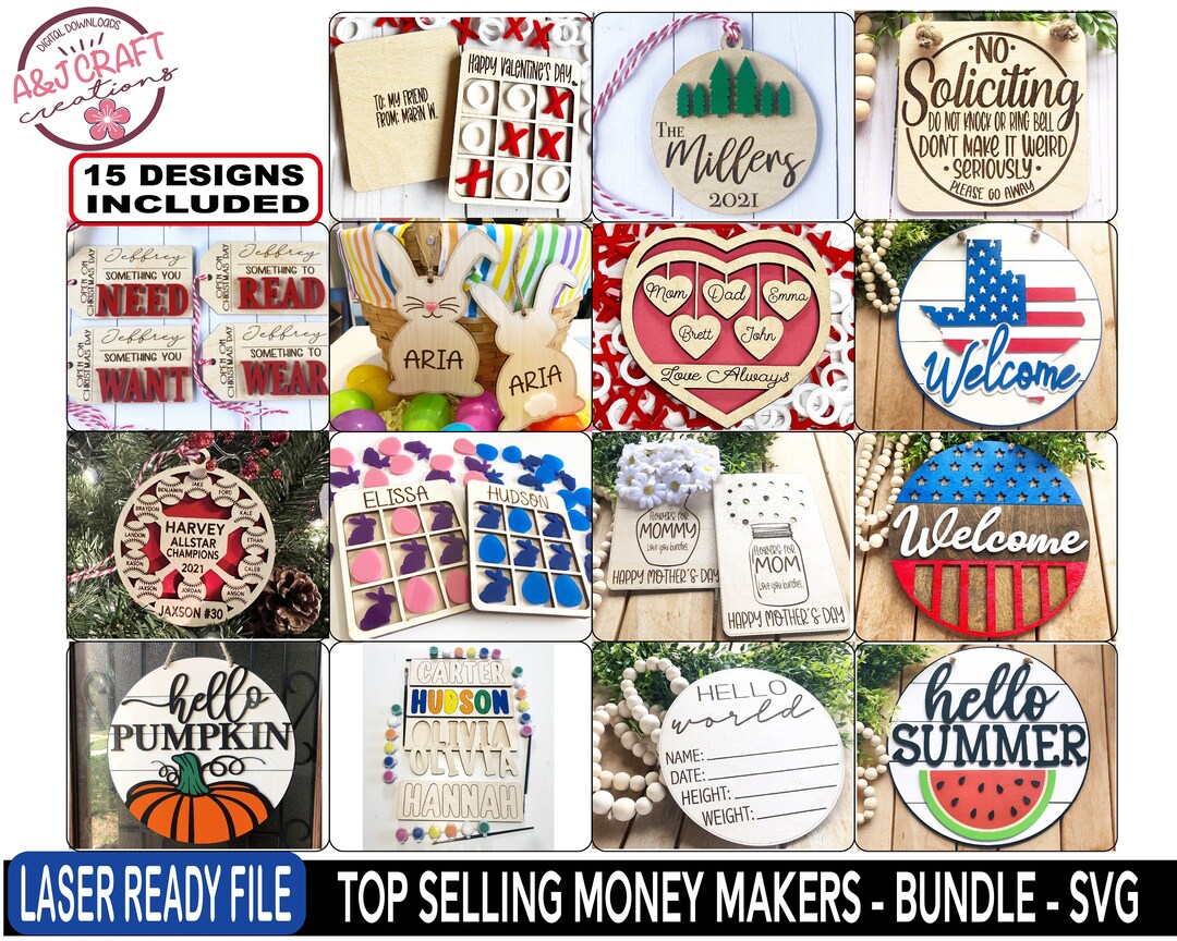 Top Selling Laser Money Makers SVG, Laser Ready Files Bundle, Top Laser ...