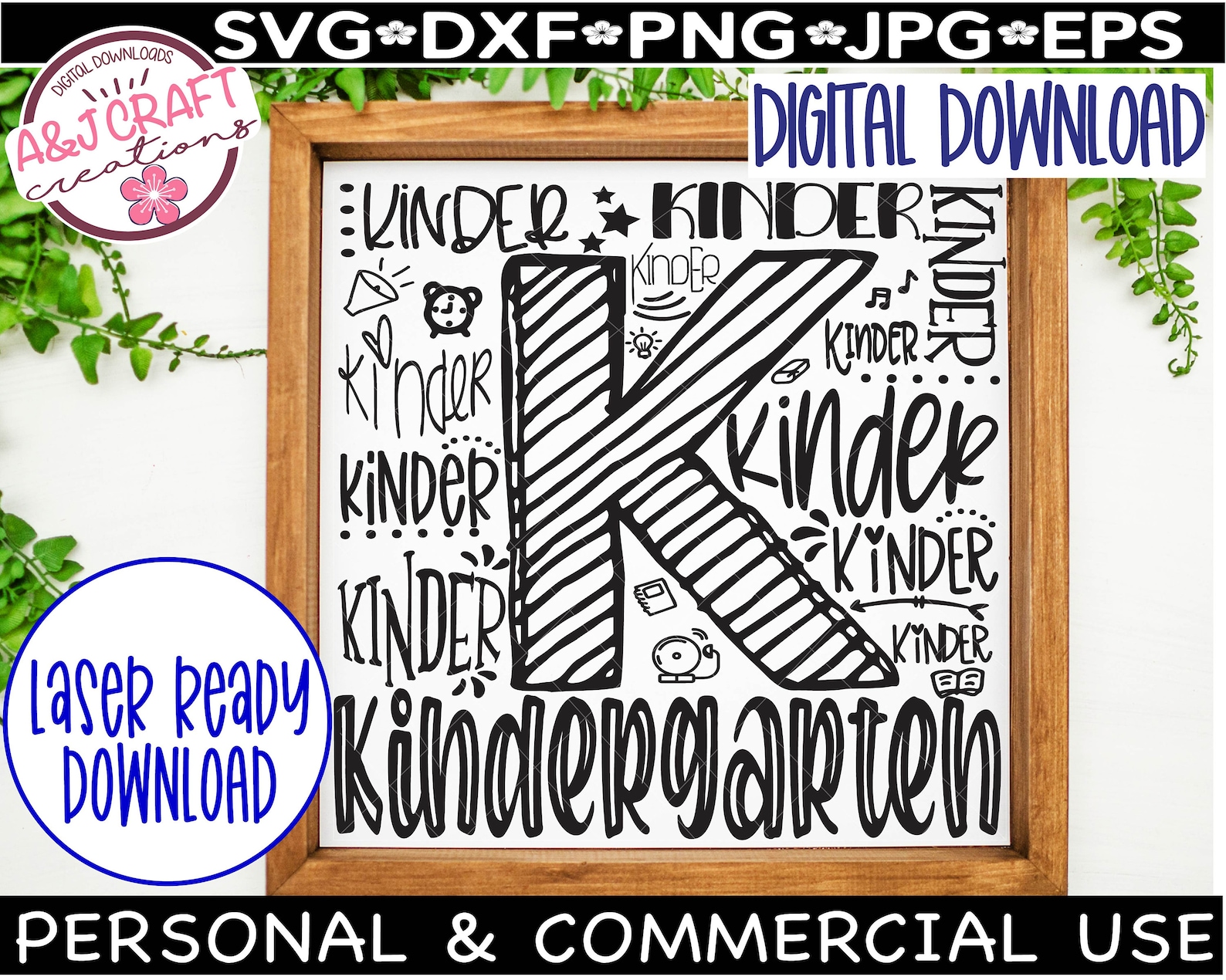 Kinder Kindergarten Typography SVG Typography Tshirt Svg - Etsy