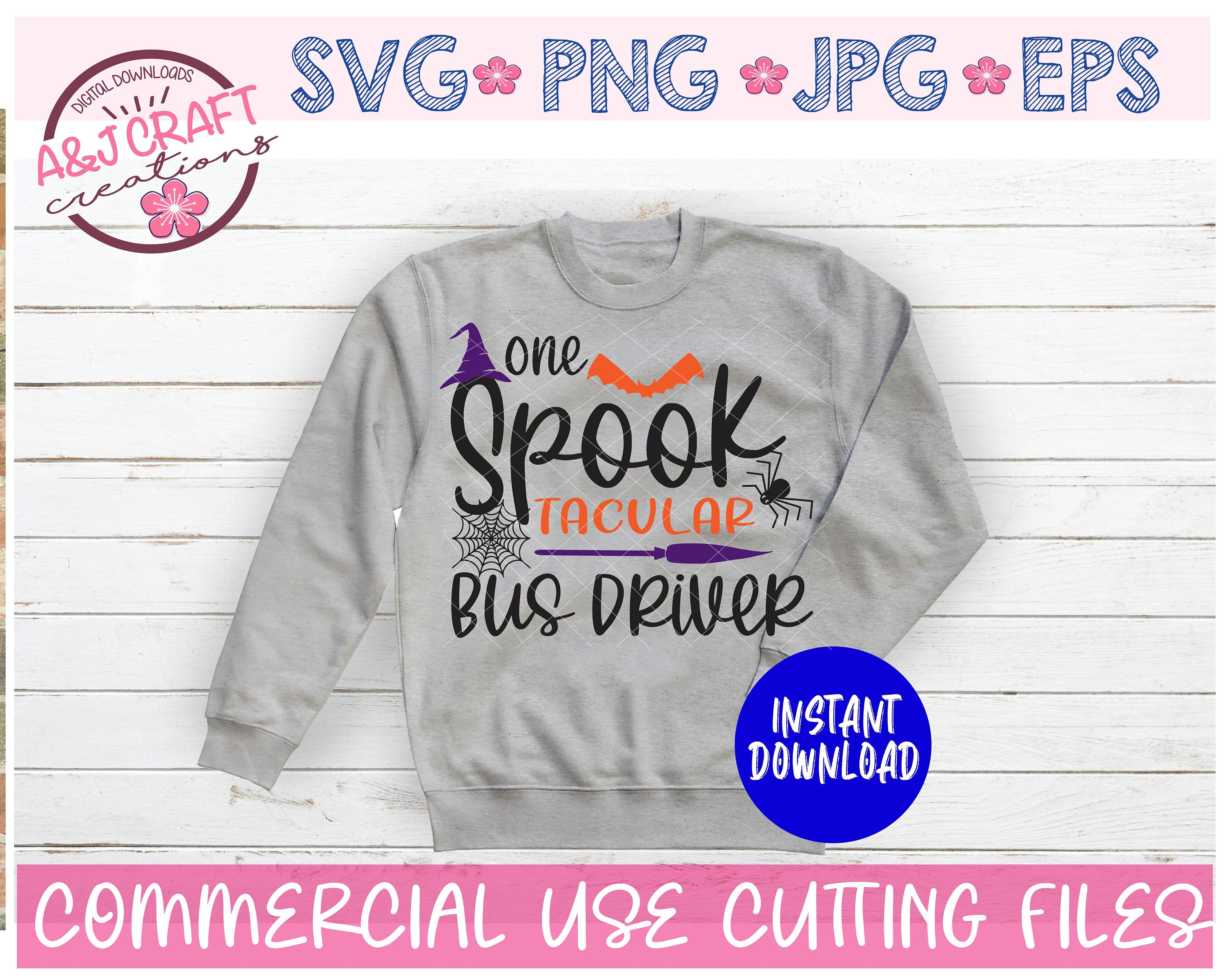 One Spooktacular Bus Driver SVG File PNG Spooky Svg | Etsy