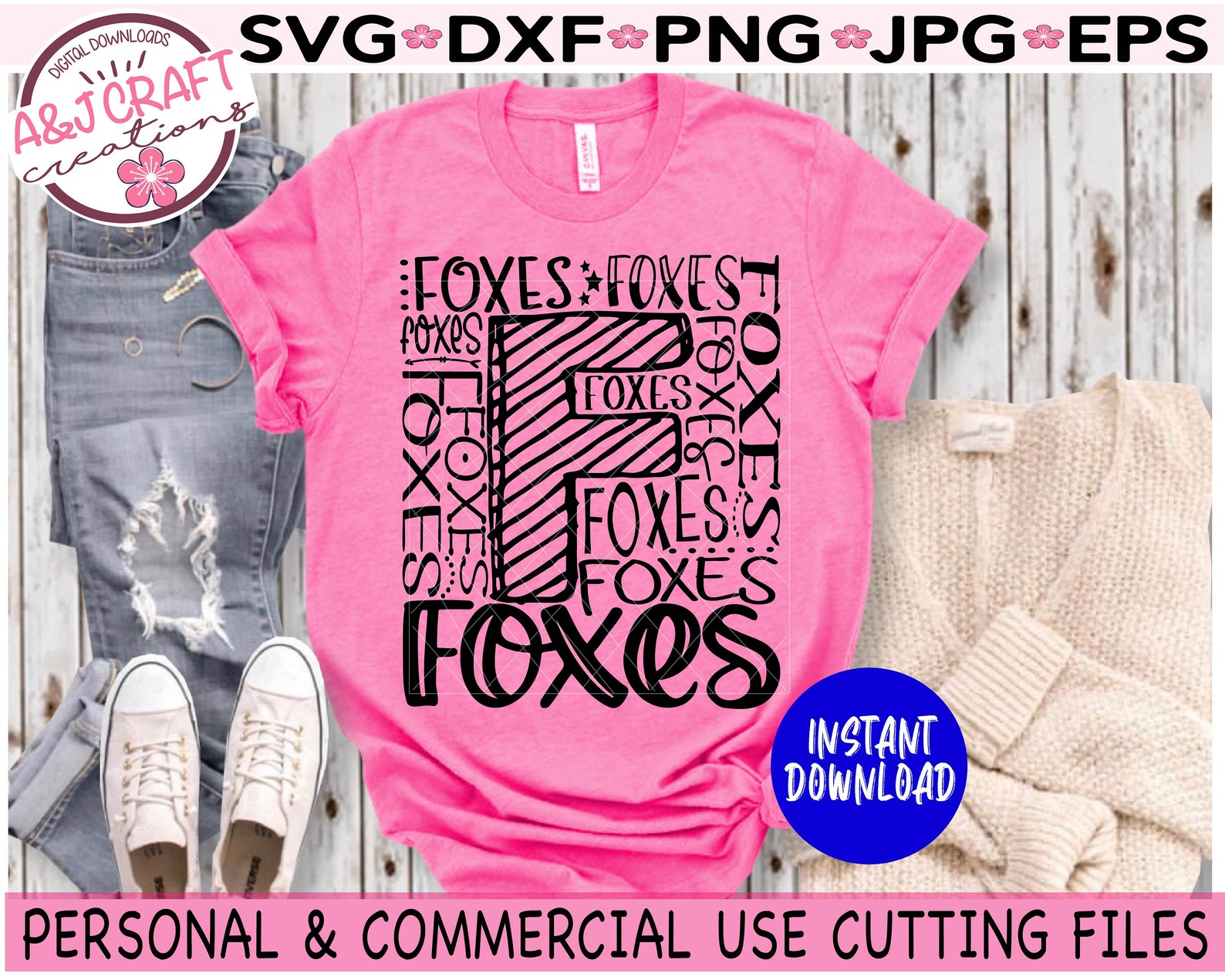 FOXES Typography SVG Foxes Football Svg Foxes Fan Png | Etsy