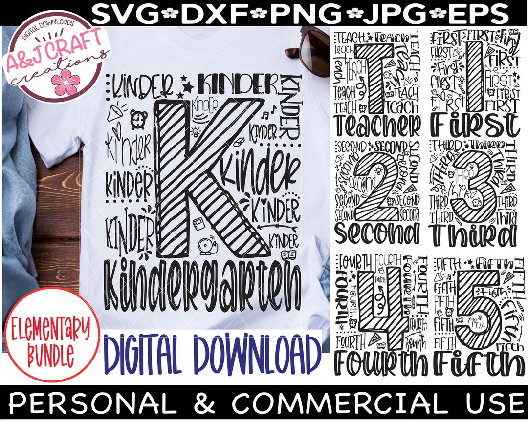 Elementary School BUNDLE Svg, Grade Level Svg, Teacher Grade Svg, Grade ...