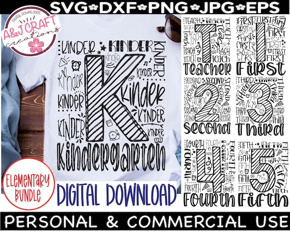 Elementary School BUNDLE Svg Grade Level Svg Teacher Grade - Etsy