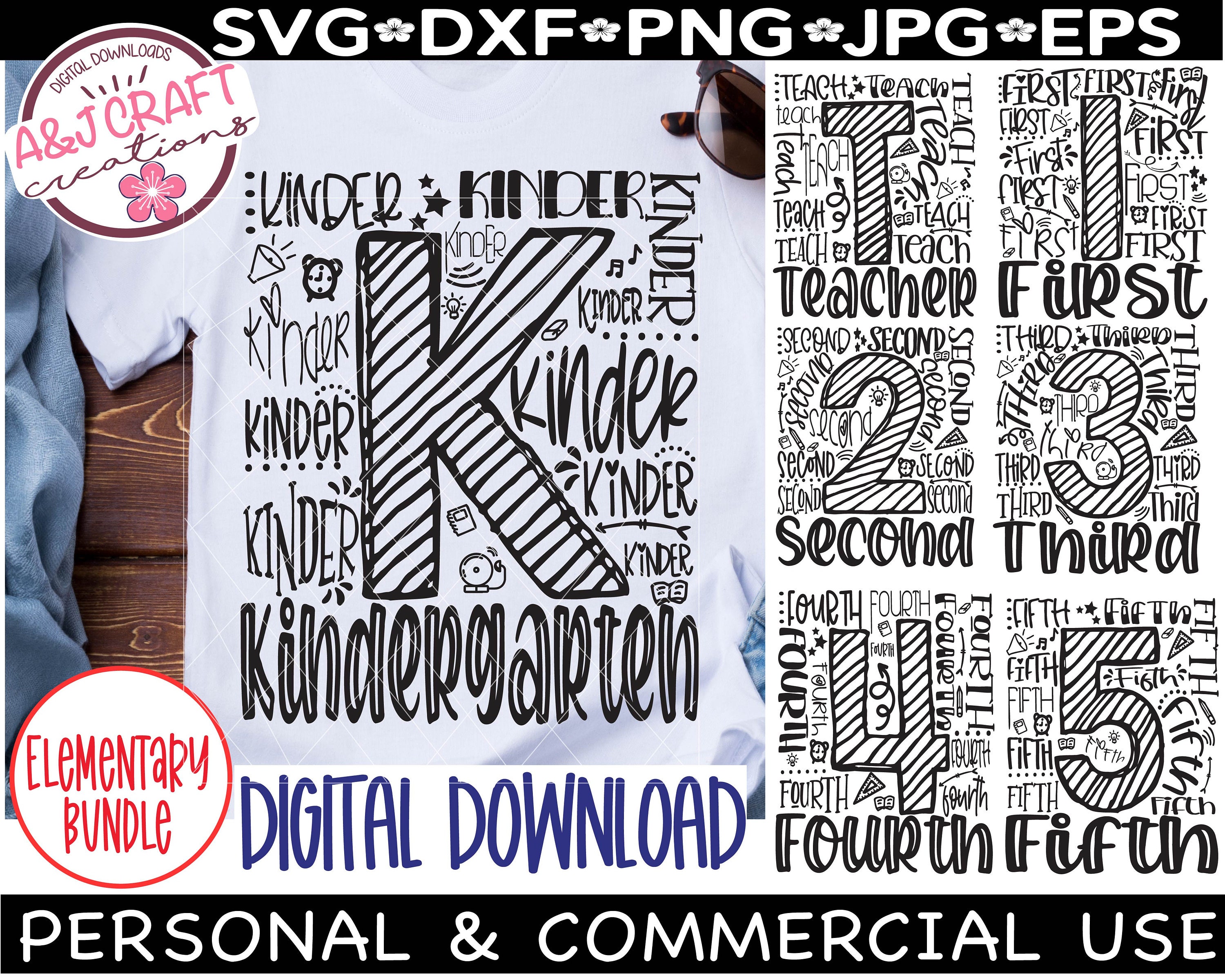 Elementary School BUNDLE Svg Grade Level Svg Teacher Grade - Etsy