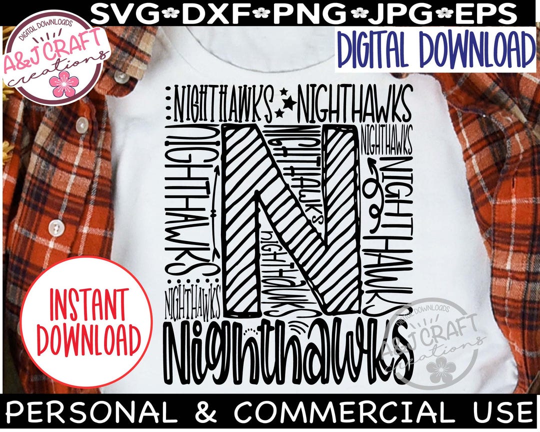 Nighthawks Typography SVG, Nighthawks Football, Nighthawks School ...