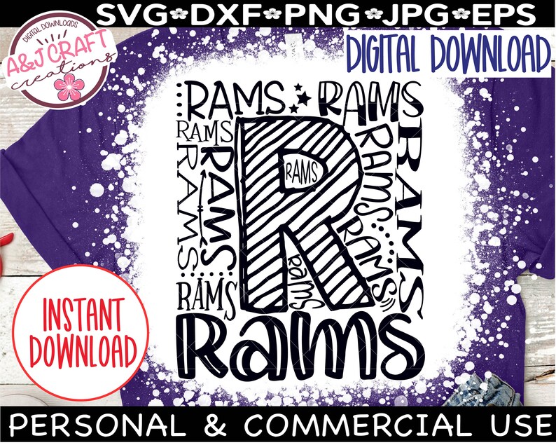 RAMS SVG Rams Baseball Svg Rams Typography Svg Rams - Etsy