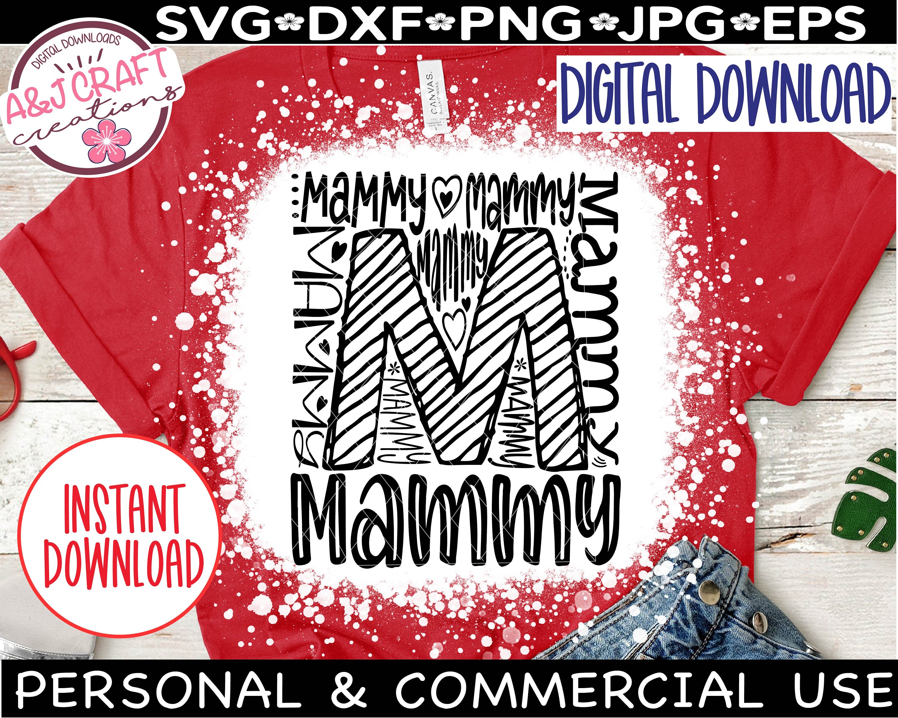 Mammy SVG Typography Tshirt Svg Typography Svg Blessed | Etsy