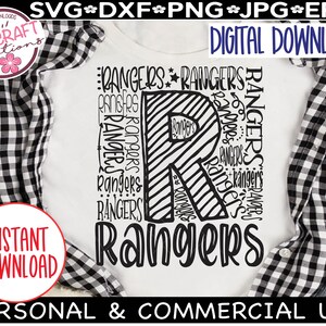 Rangers SVG, Rangers Word Art Svg, Rangers Typography Svg, Rangers ...