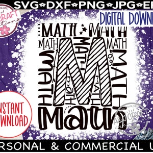MATH SVG, Math Typography Svg, Math Teacher Svg, Math Sublimation, Math ...