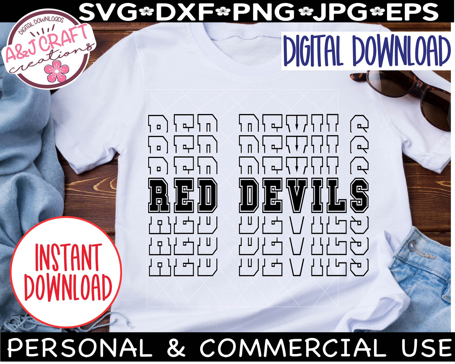 RED DEVILS SVG Red Devils Football Svg Red Devils Cheer Svg - Etsy