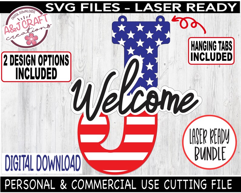 Letter J Svg BUNDLE Laser Ready Patriotic Lettering Svg USA - Etsy