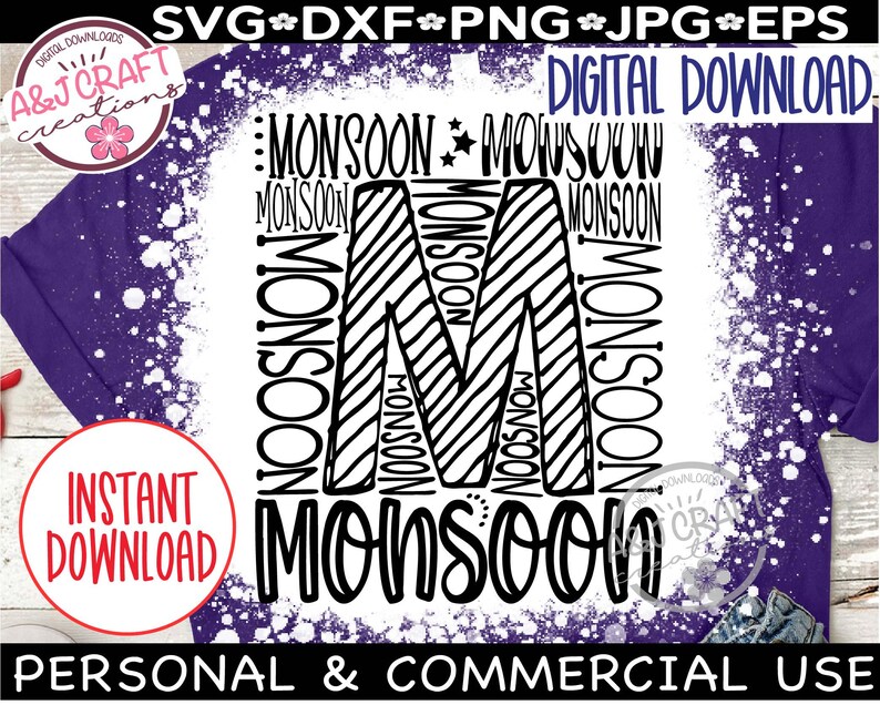 Monsoon SVG, Monsoon Football Svg, Monsoon Baseball, Typography Svg ...
