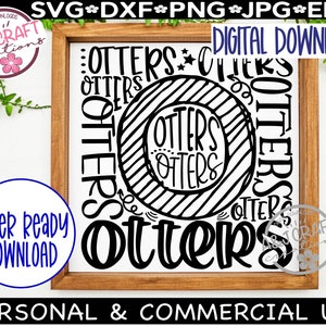 Otters SVG, Otters Typography Svg, Otters Football Svg, Team Spirit ...