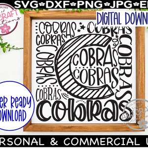 Cobras SVG, Cobras Typography Svg, Cobras Baseball, Cobras Football ...