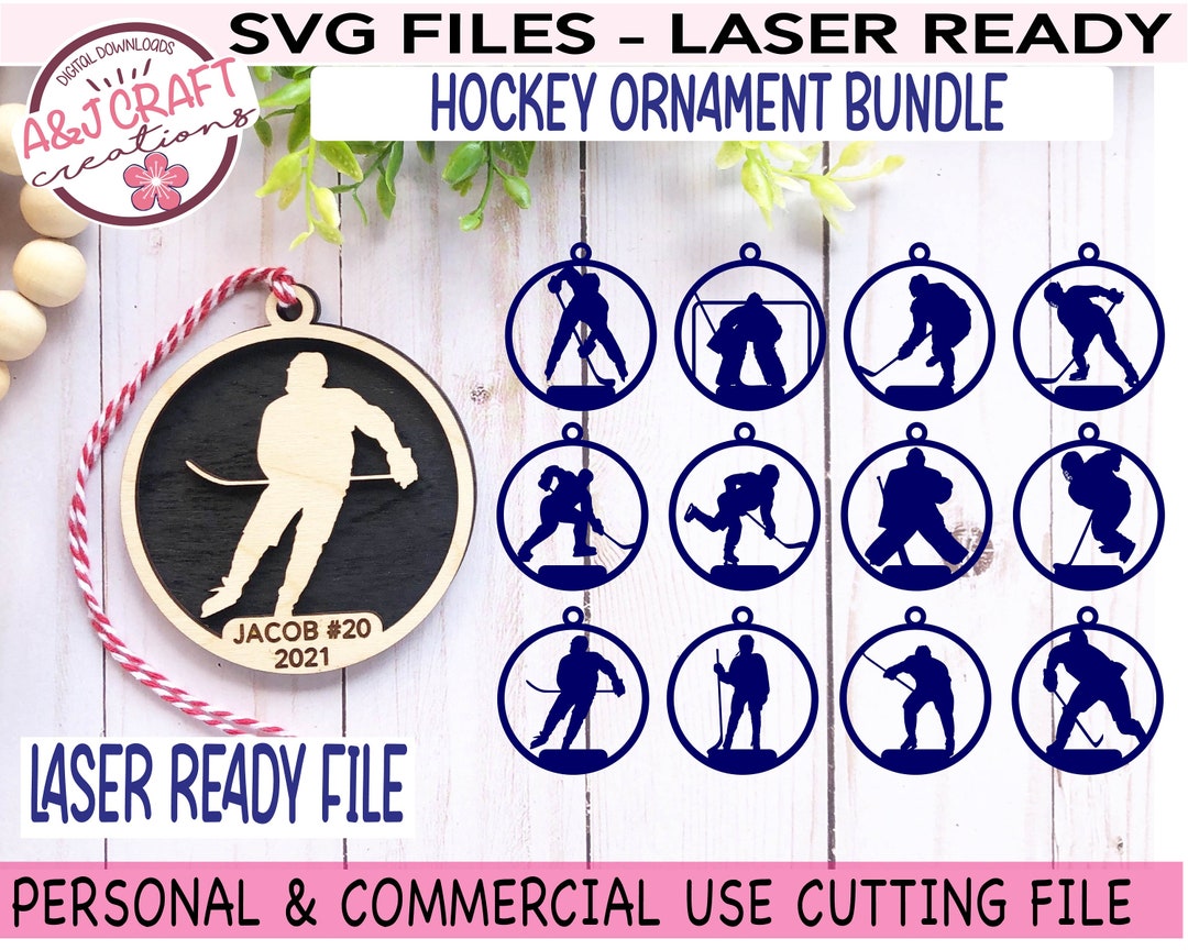 HOCKEY Ornament SVG Bundle, Hockey Ornament File, Sports Ornaments Svg ...