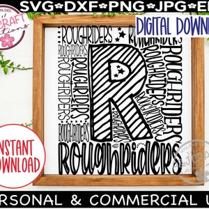 Roughriders SVG, Roughriders Typography, Roughriders Football, School ...