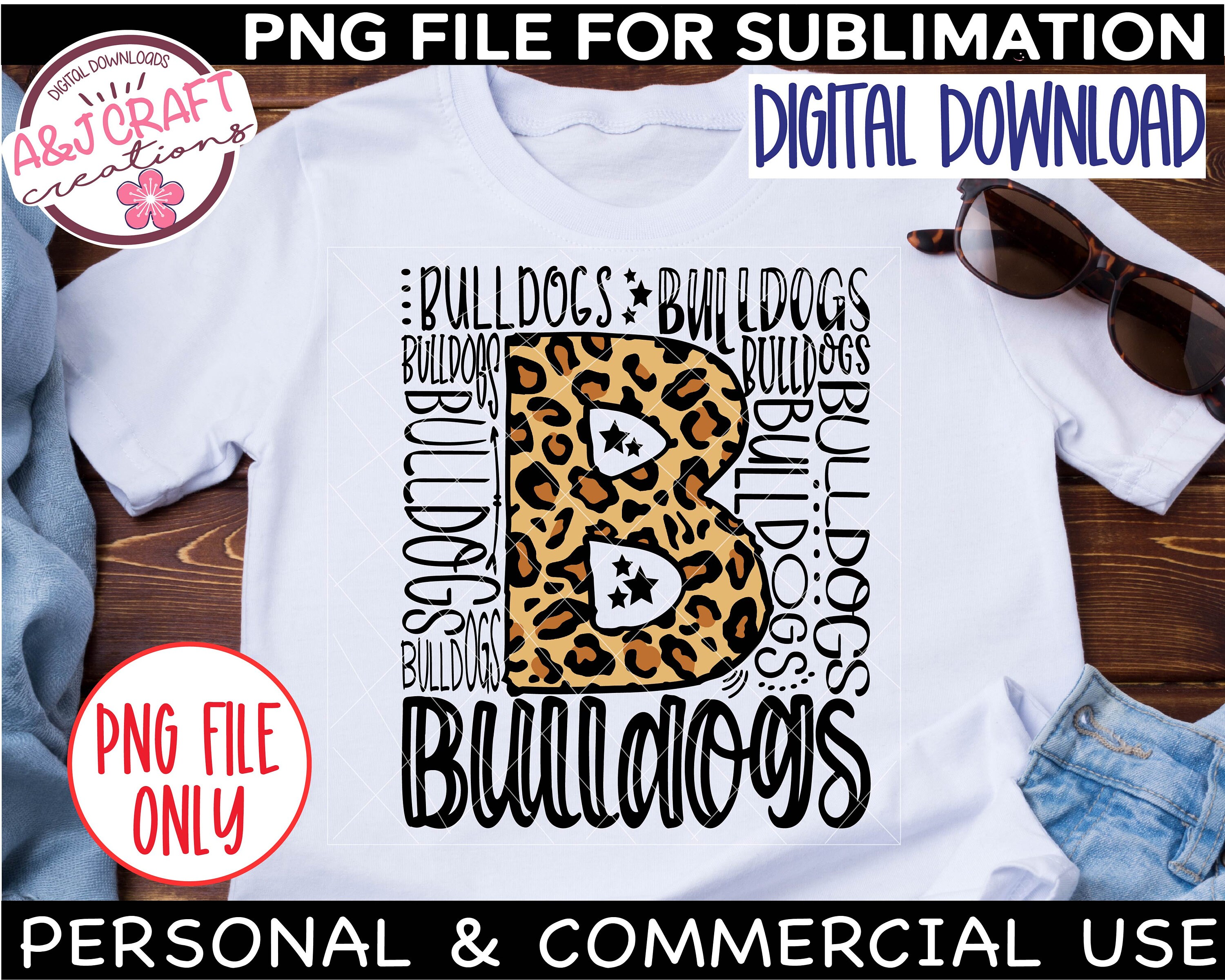 BULLDOGS Leopard Print PNG Bulldogs Sublimation Bulldogs - Etsy