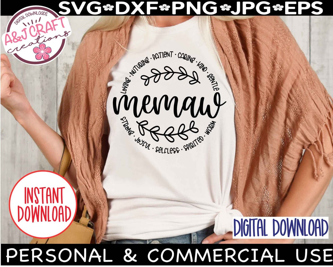 Memaw Svg, Grandma Svg, Best Grandma Svg, Grandma Mothers Day Svg ...