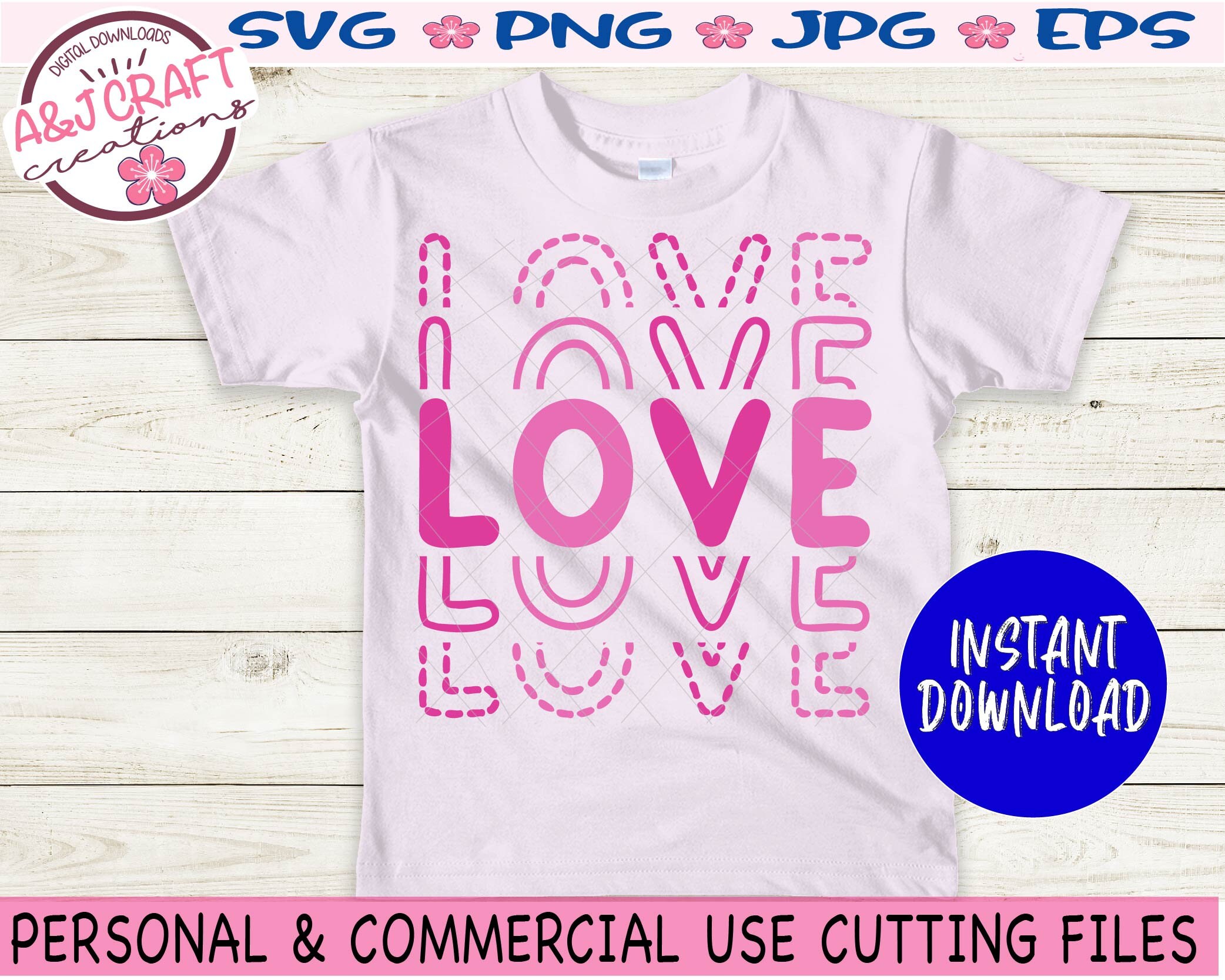 Love Stacked SVG, Stacked Love Svg, Love Valentine SVG, Valentines Day ...