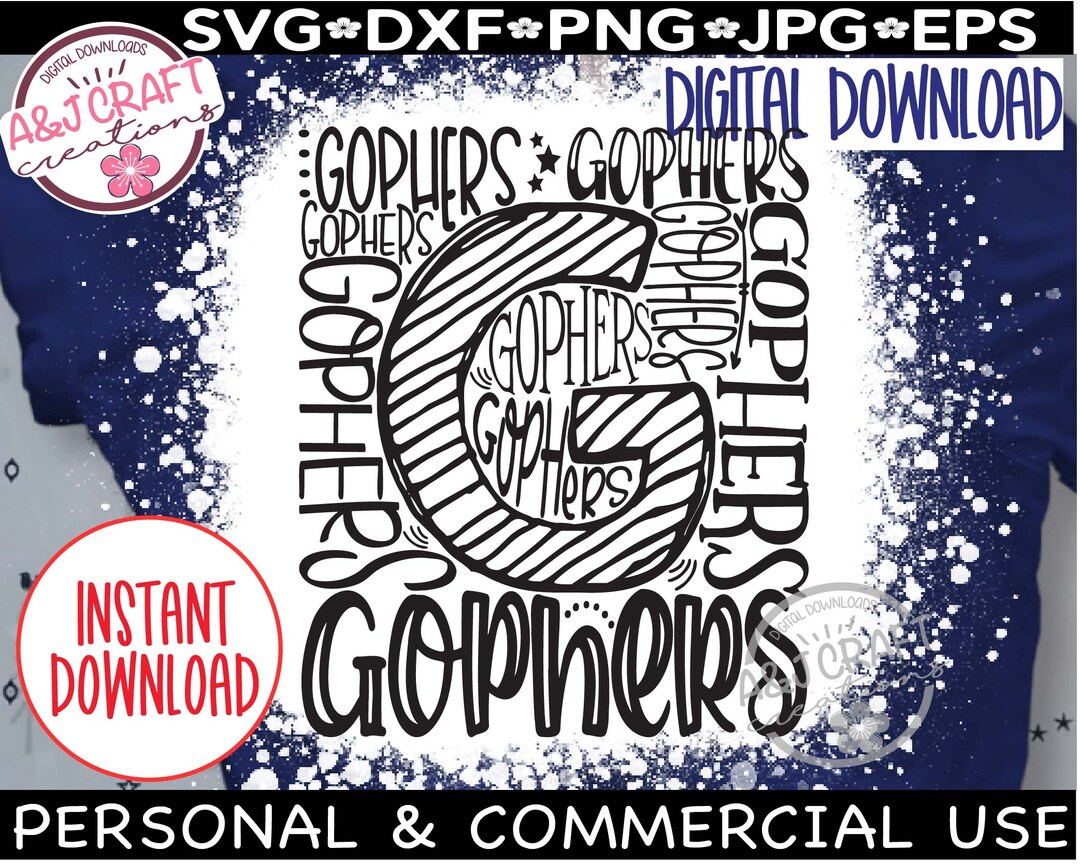 Gophers Typography SVG, , Gophers Football, Svg, School Spirit Shirt ...