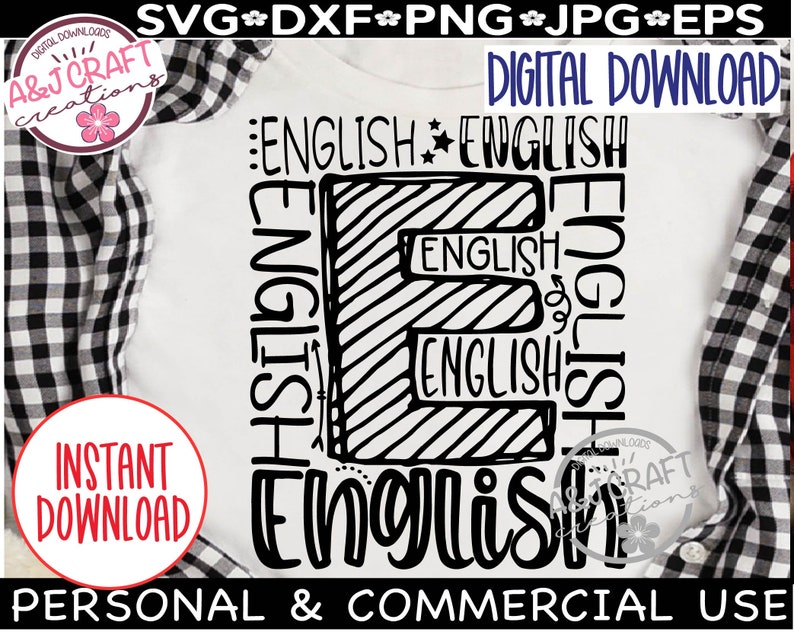 English SVG English Typography Svg English Teacher Svg - Etsy