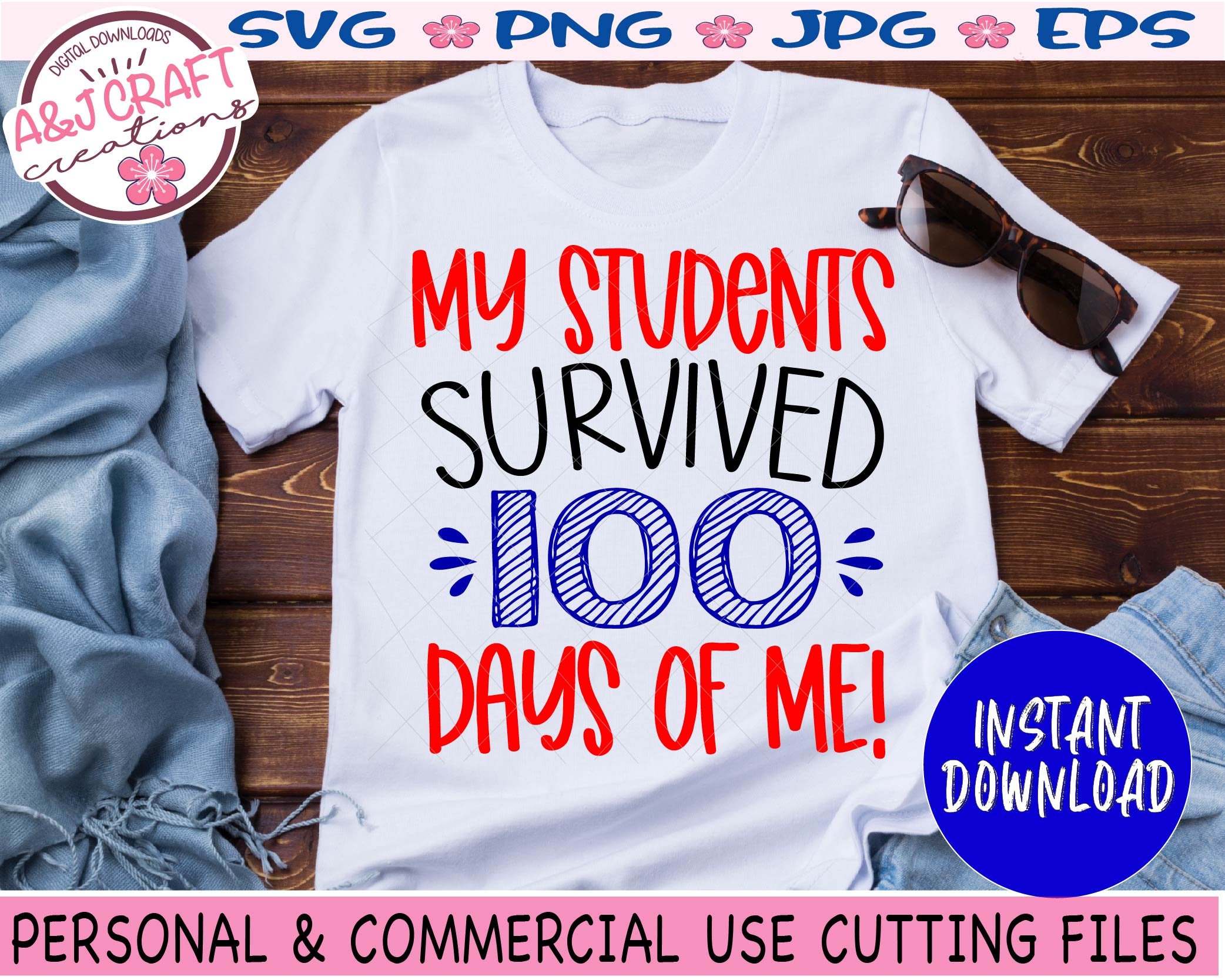 My Students Survived 100 Days of Me Svg, 100 Days School Svg, 100th Day ...