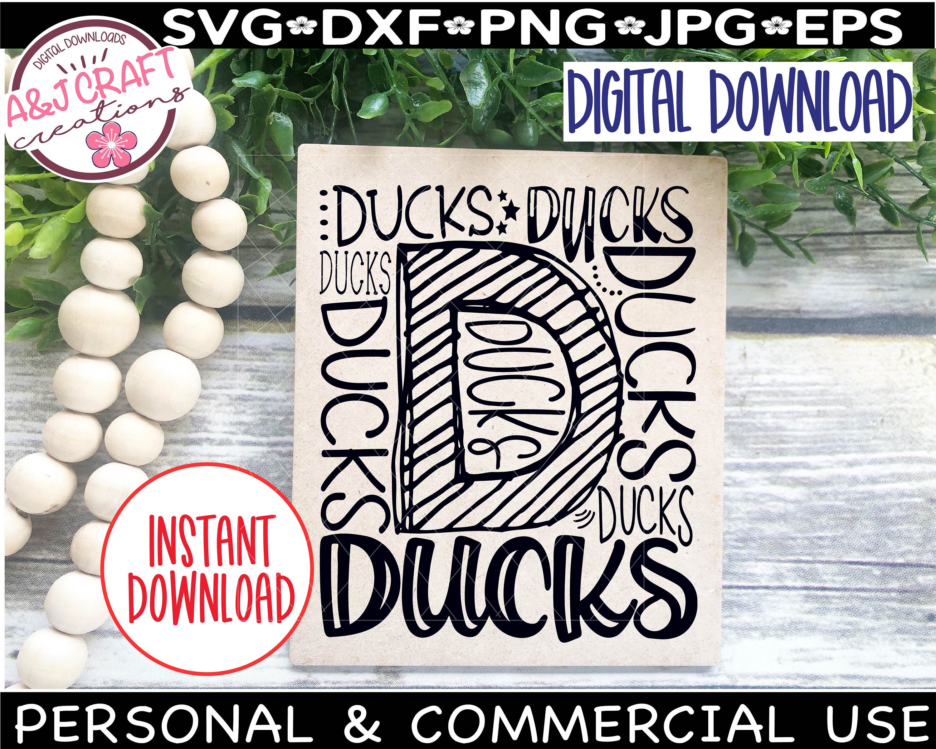 Ducks Team Mascot Typography SVG, School Spirit - Cheer, Football ...