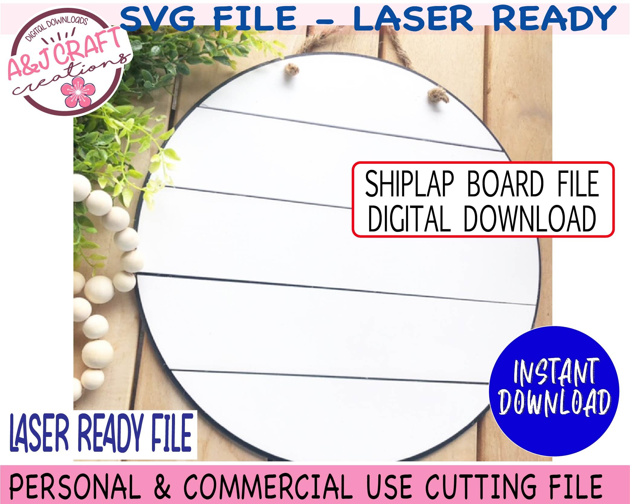 Shiplap Round Svg, Shiplap Sign File, Shiplap Svg, Laser Ready File ...