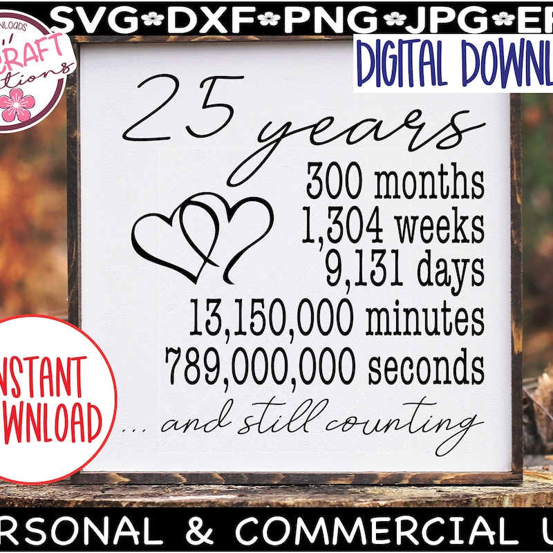 25th Anniversary Svg - Etsy