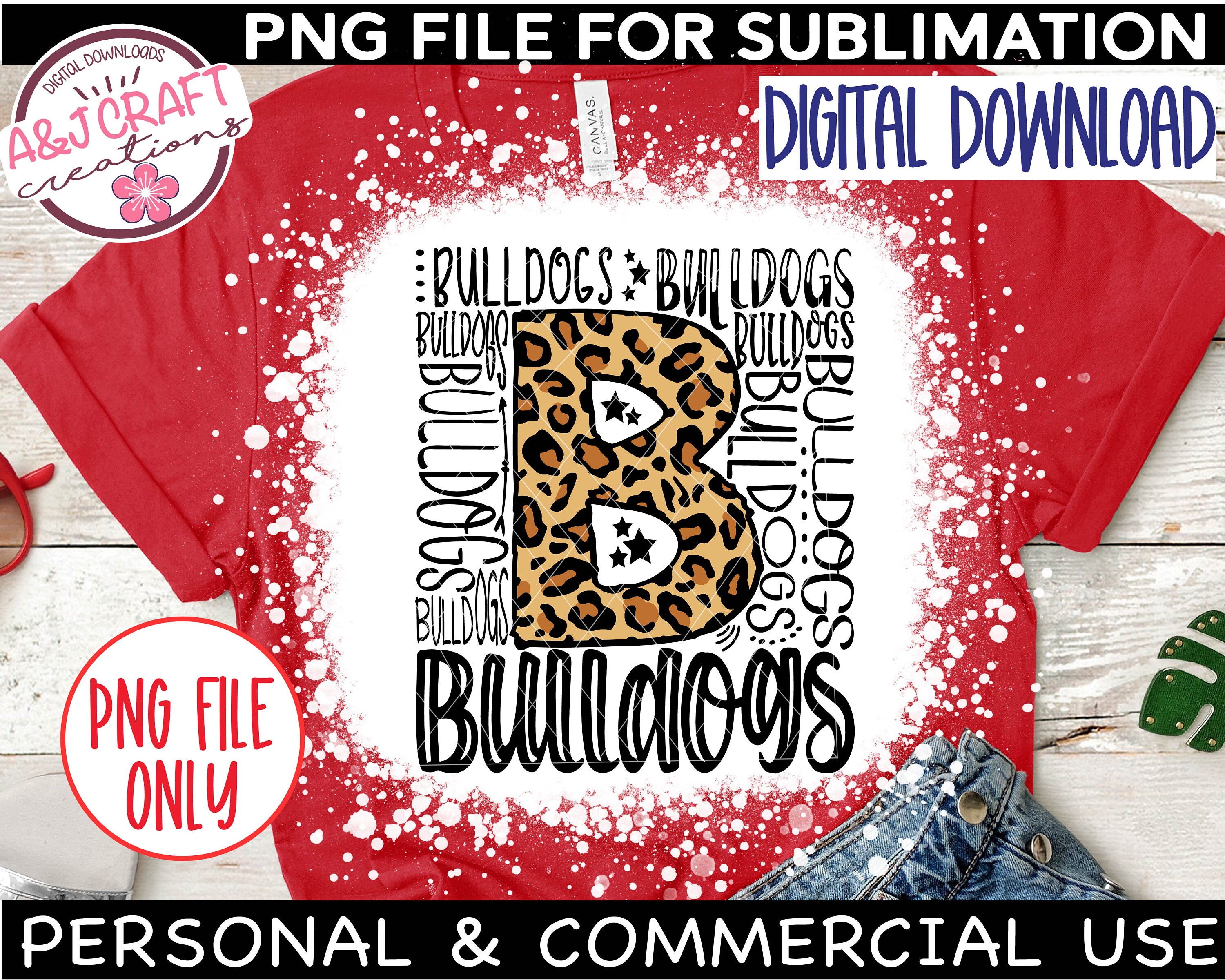 BULLDOGS Leopard Print PNG Bulldogs Sublimation Bulldogs - Etsy
