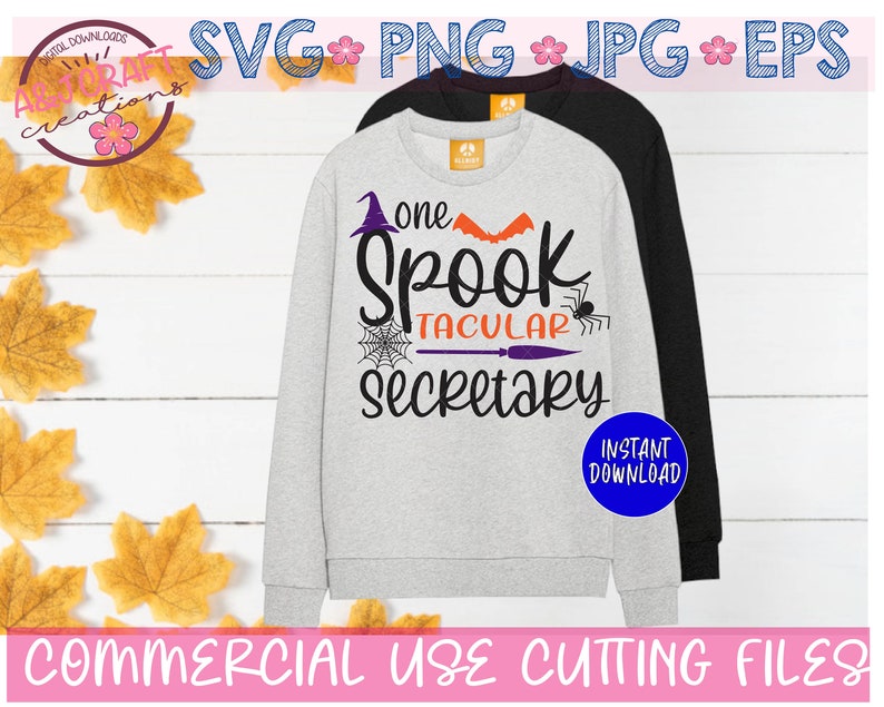 One Spooktacular Secretary SVG File PNG Spooky Svg | Etsy