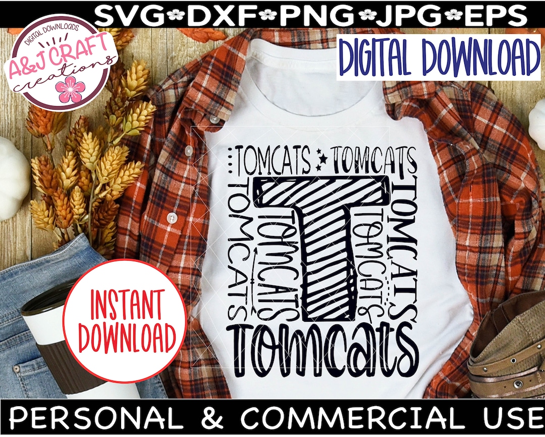 Tomcats SVG, Tomcats Typography Svg, Tomcat Mascot Svg, Tomcats ...
