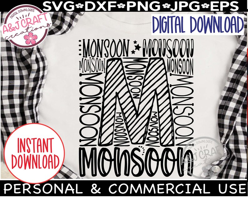 Monsoon SVG, Monsoon Football Svg, Monsoon Baseball, Typography Svg ...